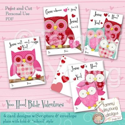 Kids Christian Valentines Day Cards, Religious Valentines Cards